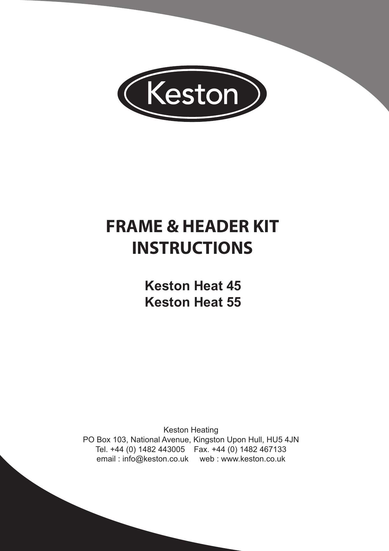 Keston Frame And Header Kits Installation Manual