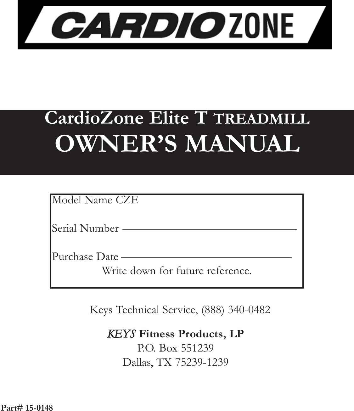 Keys Fitness Cardiozone Cze Users Manual Elite T_CardioZone