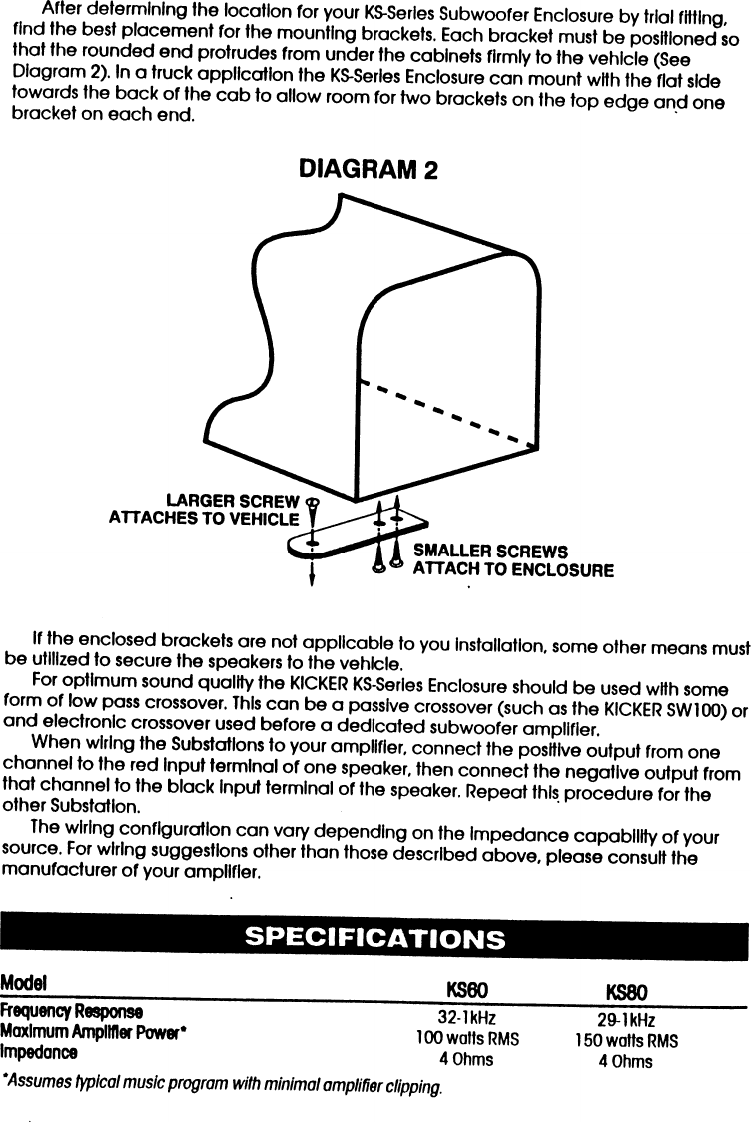 Kicker Ksr Series Substations Enclosure Systems Owners Manual