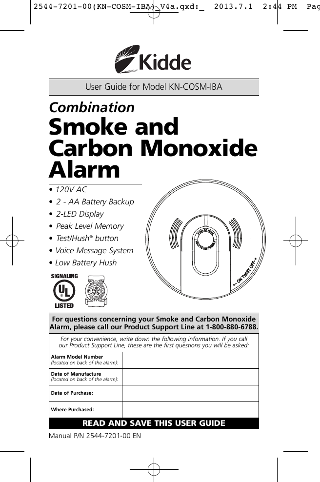 Kidde Kn Cosm Iba Users Manual 2544 7201 00(KN IBA)_V4a