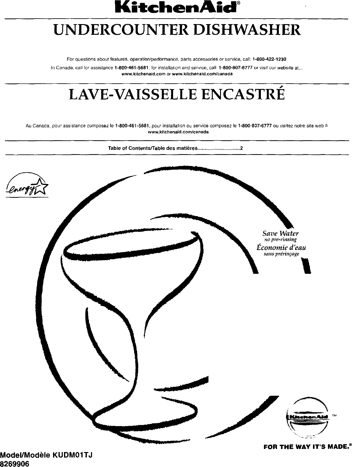 Kitchenaid KUDM01TJBL0 User Manual DISHWASHER Manuals And Guides L0070173