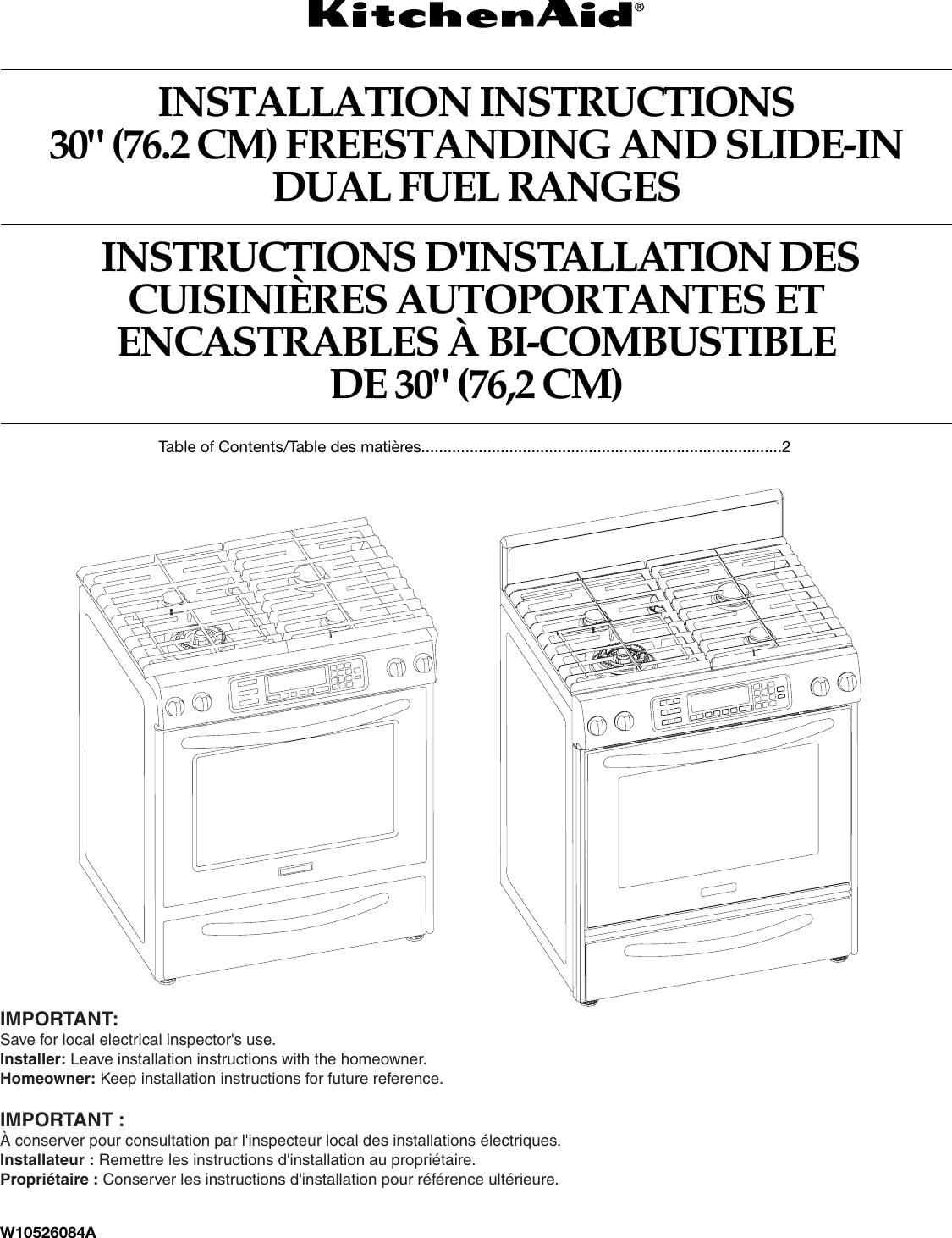 Kitchenaid Kdss907Sss Installation W10526084A
