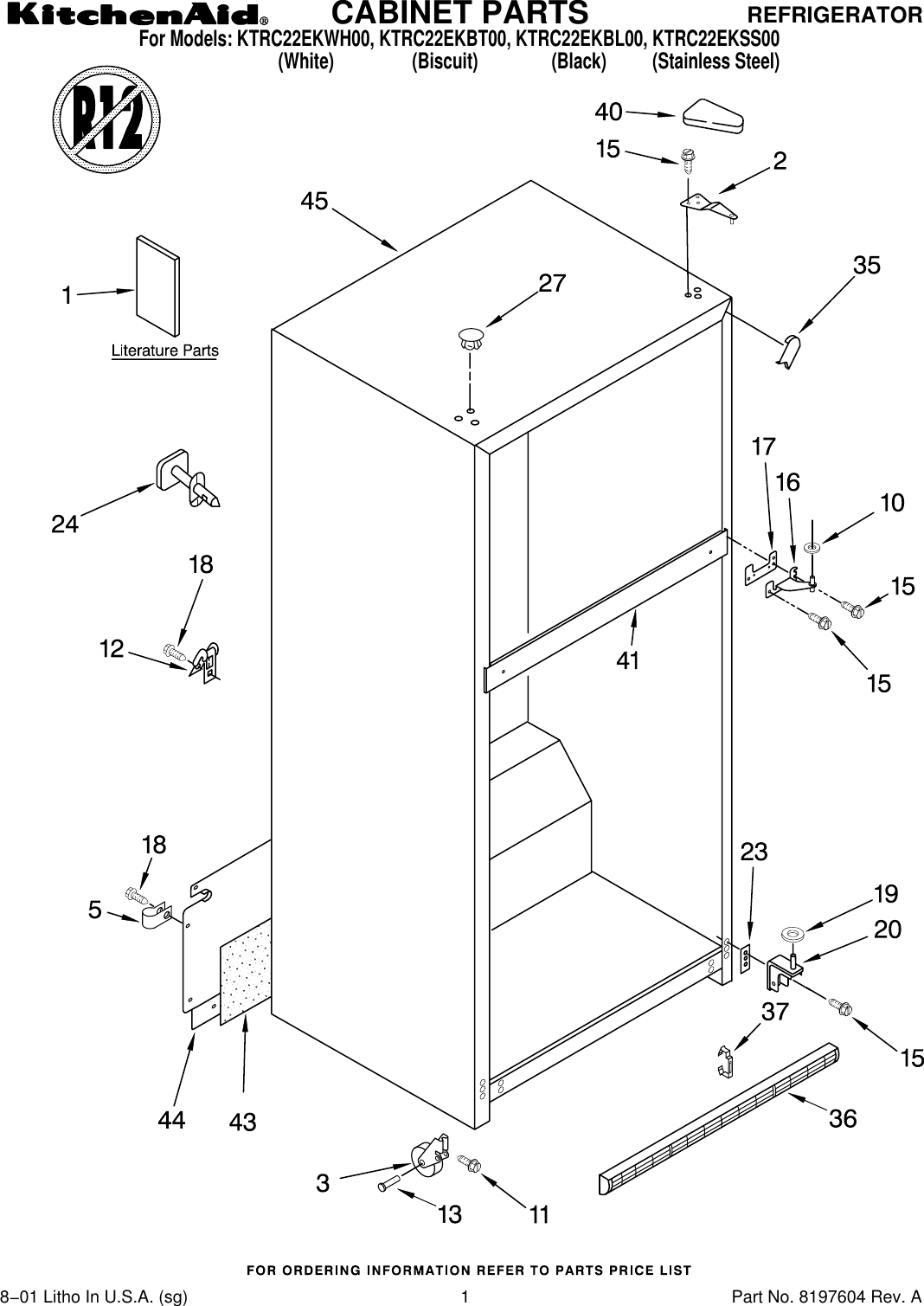 Kitchenaid Ktrc22Ekbl00 Users Manual