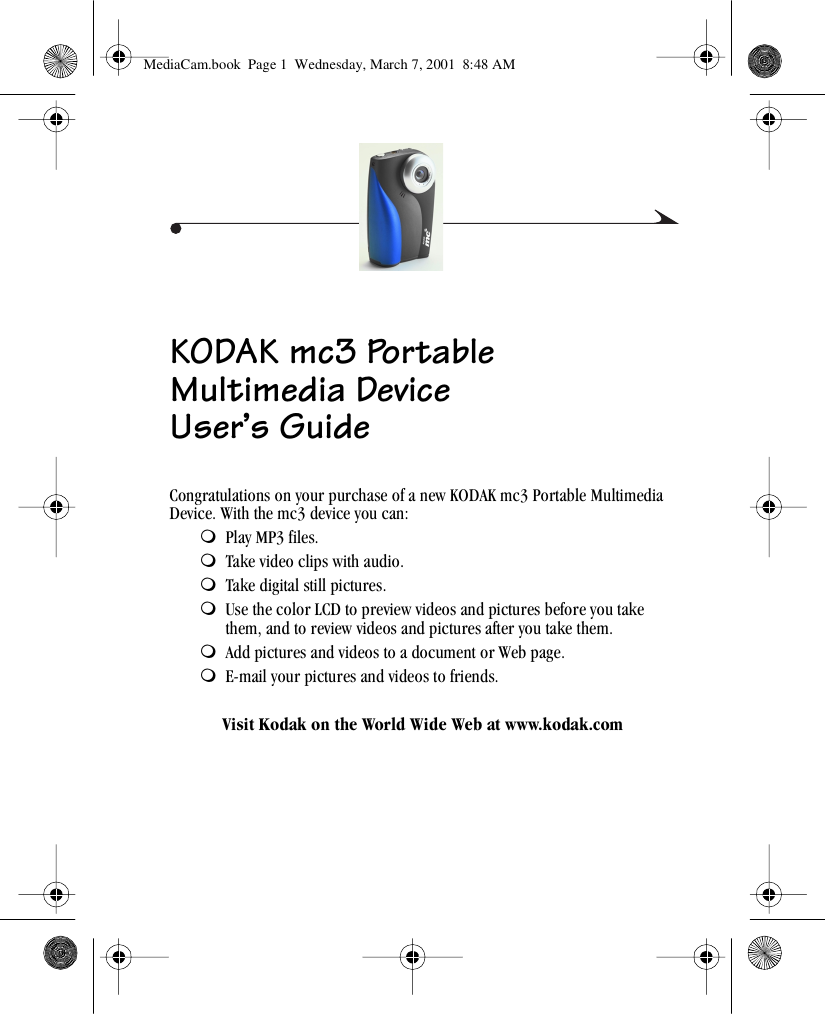 Kodak Mc3 Users Guide MediaCam