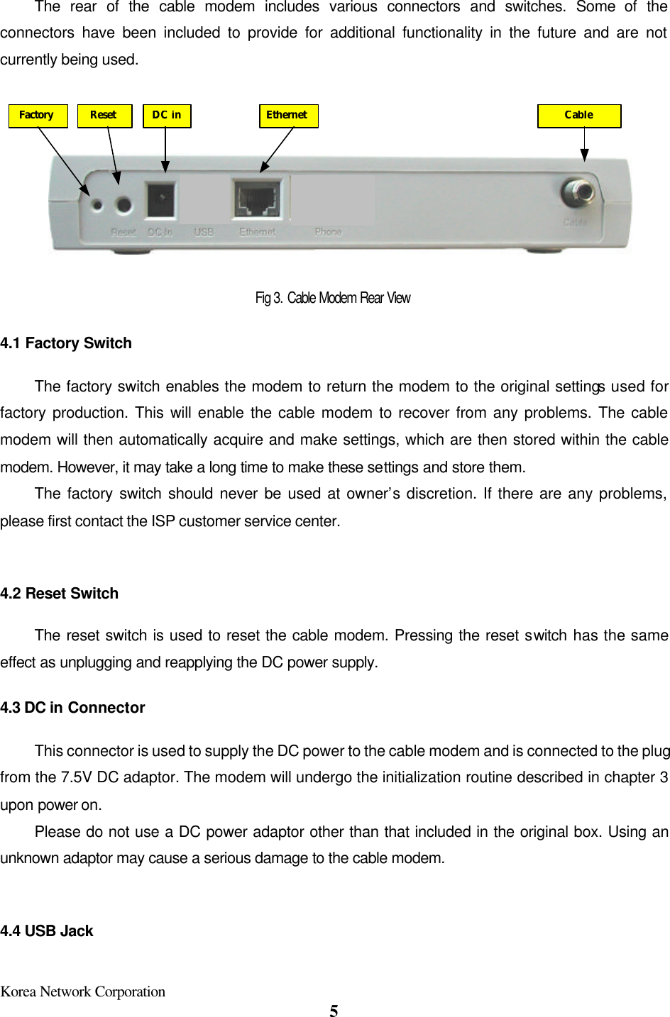 Korea Network KNC-MNG1000 Cable Modem User Manual PJCMNG 1000 Manual