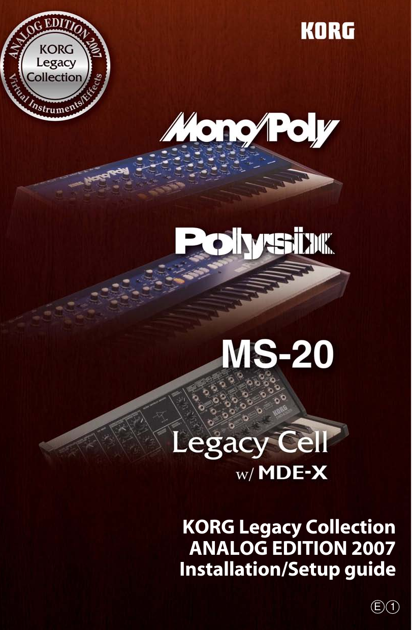 Korg Monopoly Polysix Ms 20 Users Manual KLC AE 2007 Installation/Setup ...