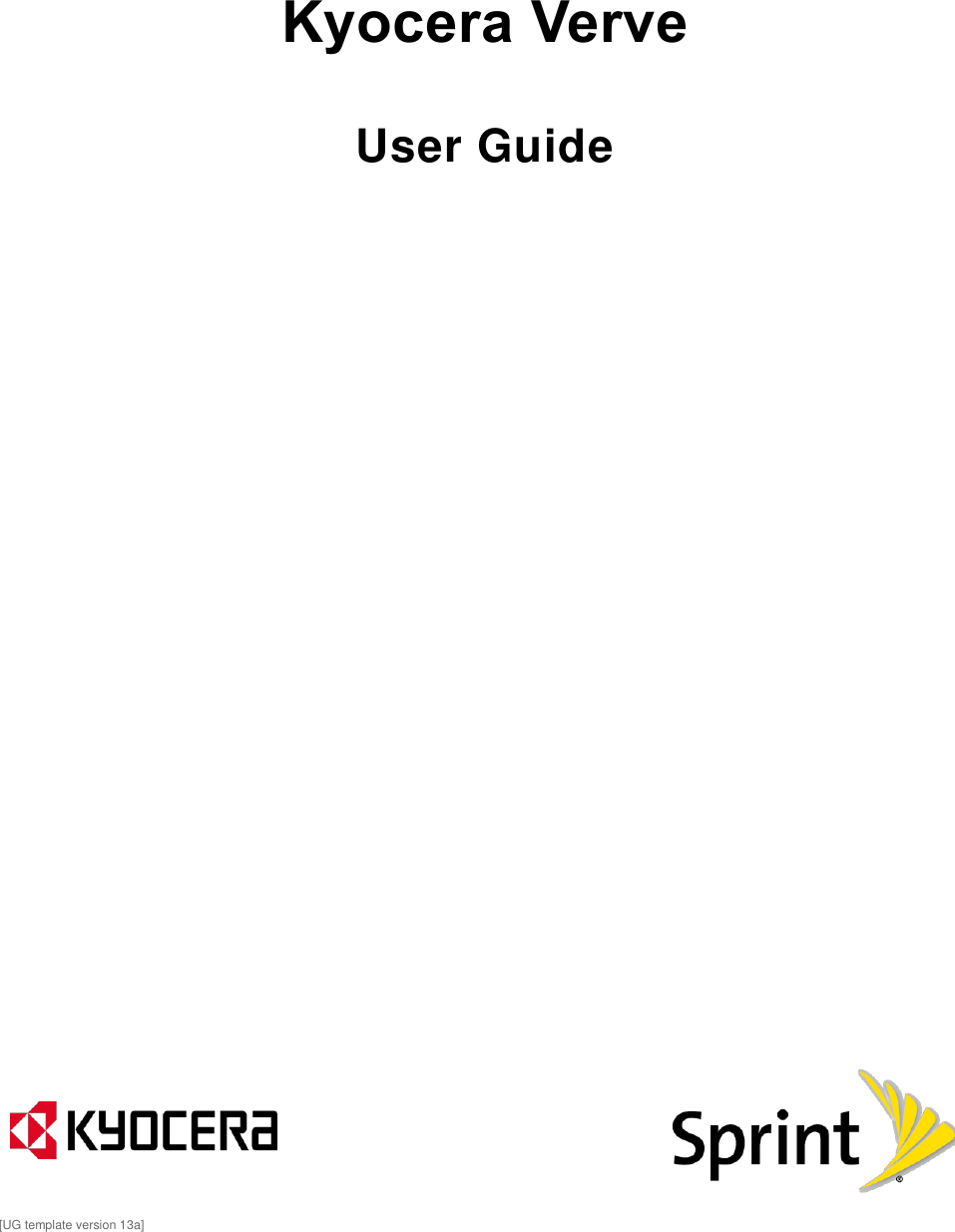 Kyocera Verve Sprint Users Guide