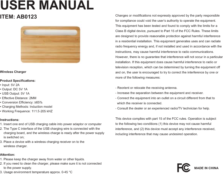 LEADER PREMIUMS AB0123 WIRELESS CHARGER Discussion and FAQ AB0123 11