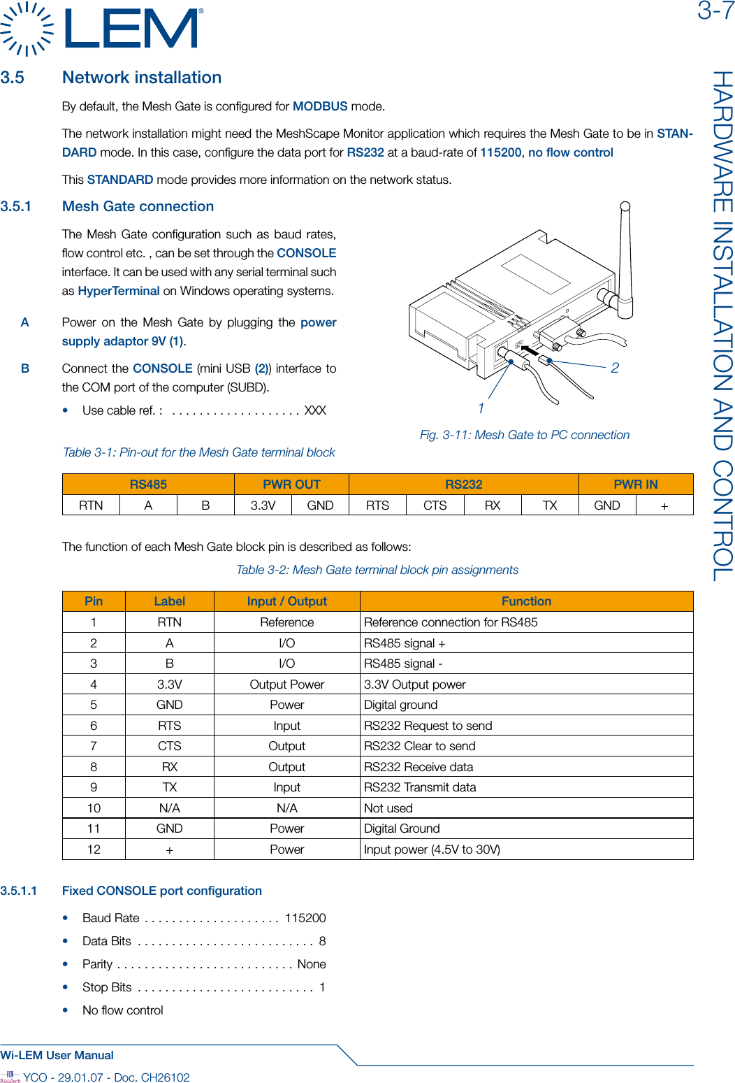 LEM Switzerland EMN-A1-M-24 Energy Meter Node User Manual Manual