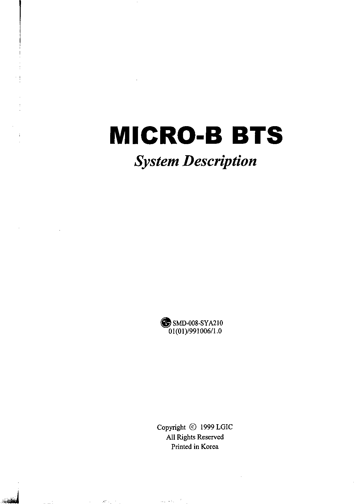 LG ELECTRONICS MICRO-BBTS Micro-BTS Base Station Transceiver Subsystem ...