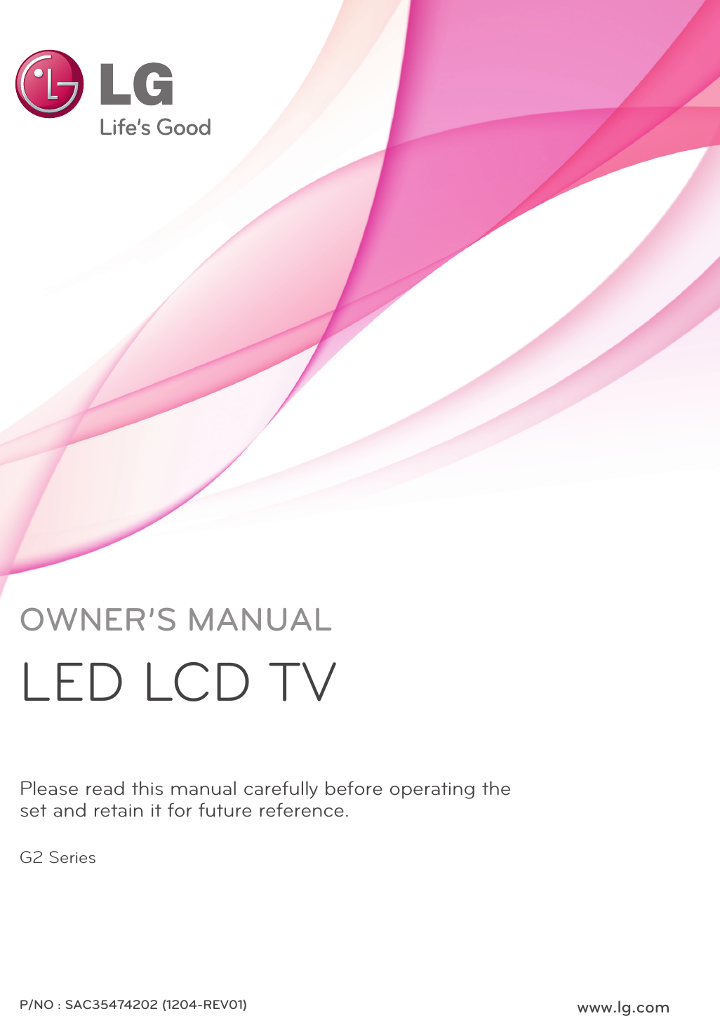 LG 55G2 User Manual Owner's SAC35474202 1 Eng