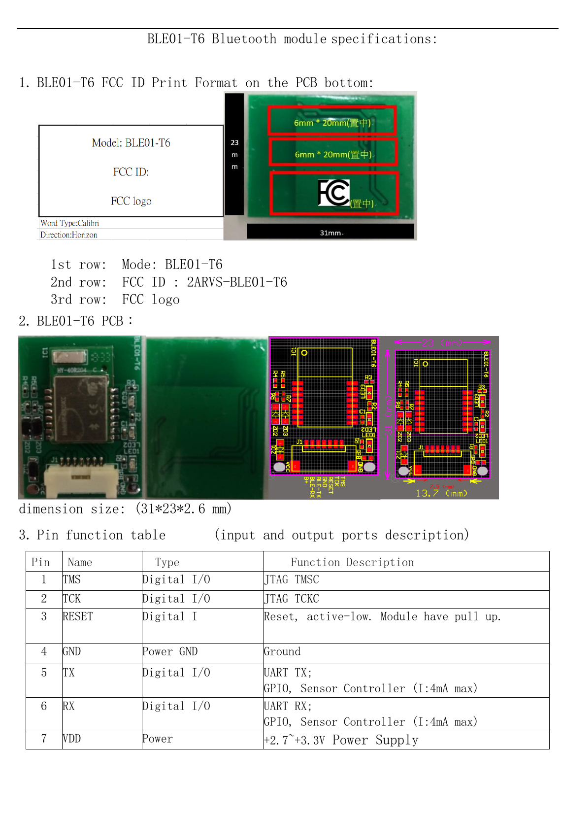 LIMOTEC BLE01-T6 Bluetooth Module User Manual