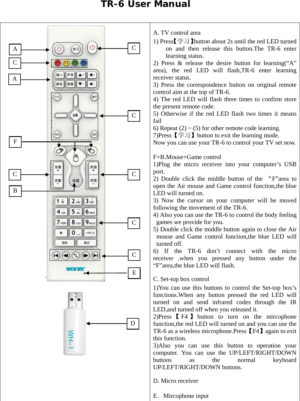 LOHAS technology TR6 Wireless air mouse and keyboard remote controller ...