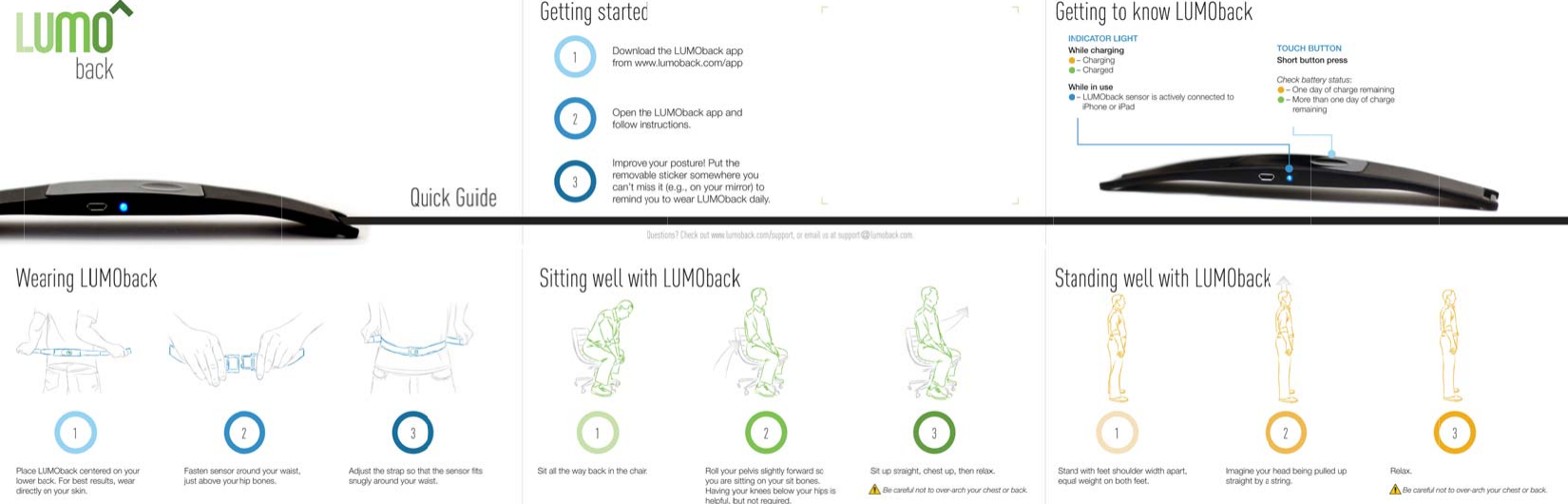 LUMO BodyTech LB0100 Posture Device with Bluetooth 4.0(LE) User Manual