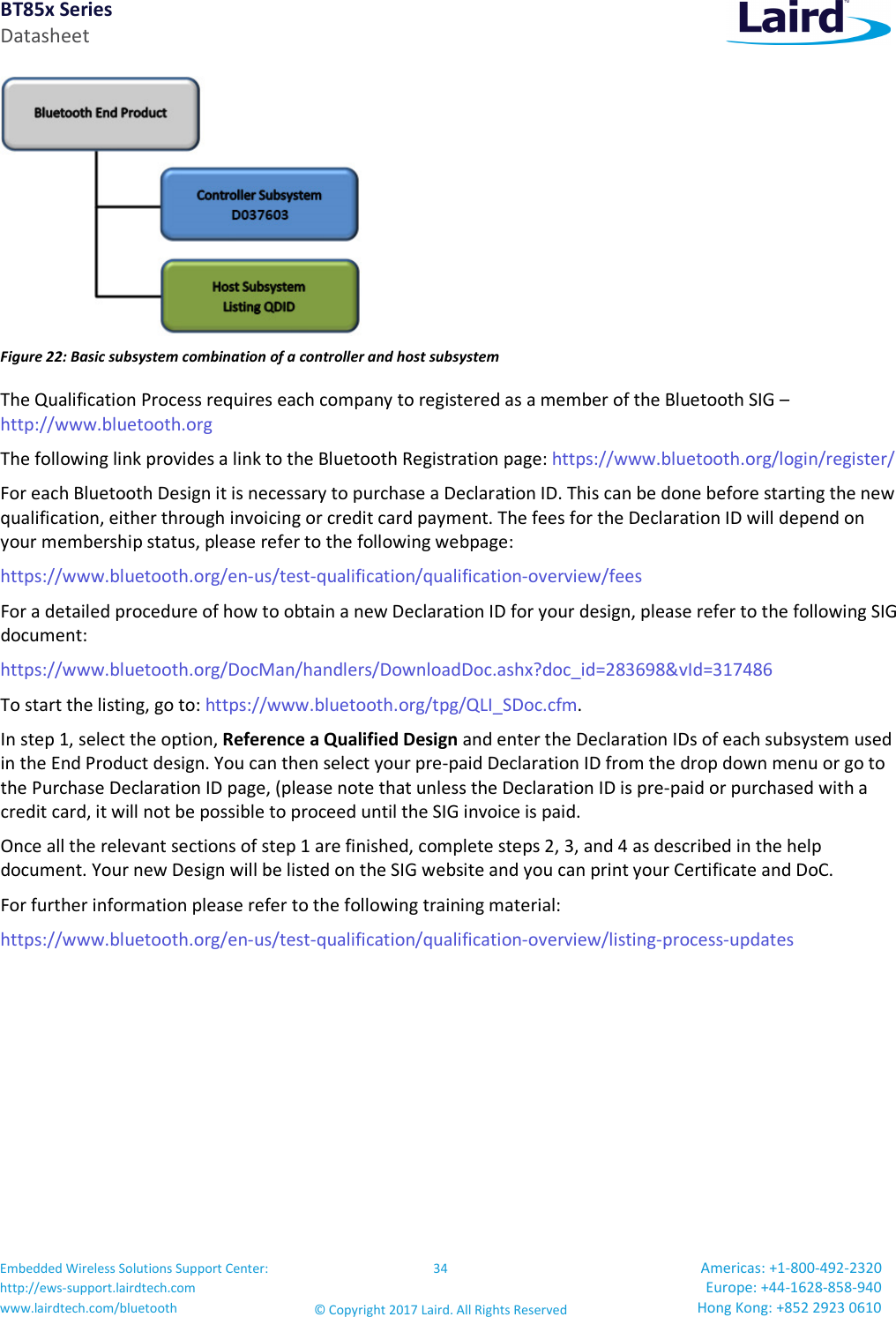 Laird Technologies BT850 Bluetooth 4.2 Dual Mode USB HCI Module, Bluetooth 4.2 Dual Mode UART ...