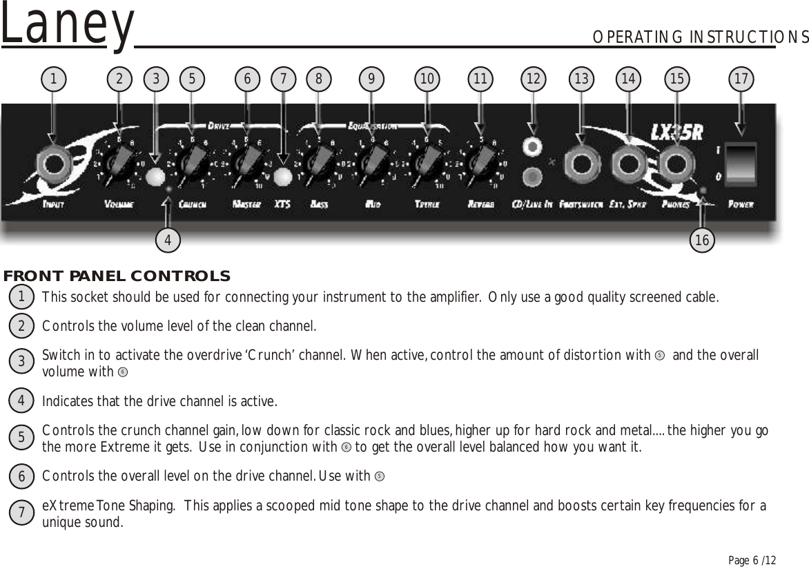 Laney Amplification Musical Instrument Amplifier Lx35 Users Manual ...