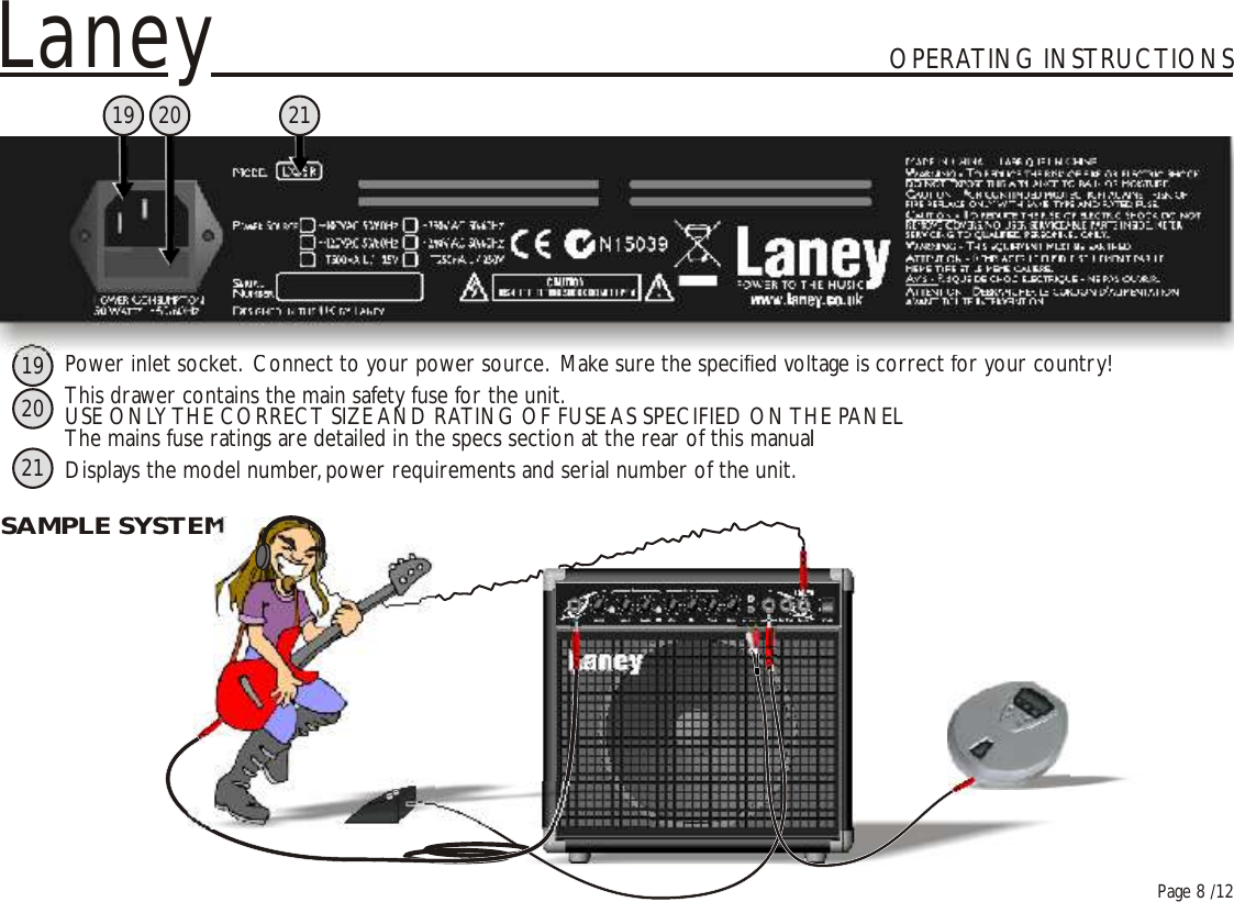 Laney Amplification Musical Instrument Amplifier Lx35 Users Manual ...