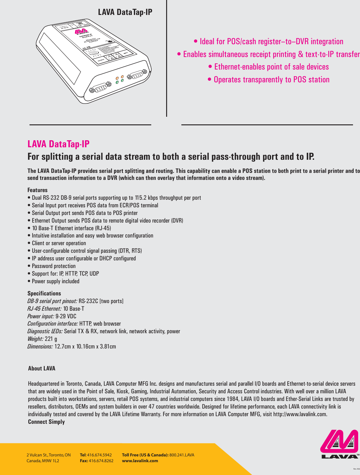 Lava Computer Datatap Ip Users Manual 2006 06 23 A02