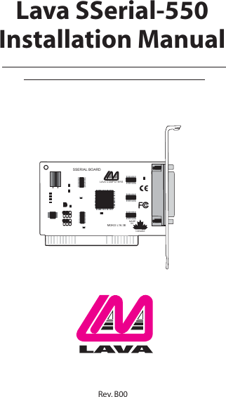 Lava Computer Sserial 550 Users Manual Installation