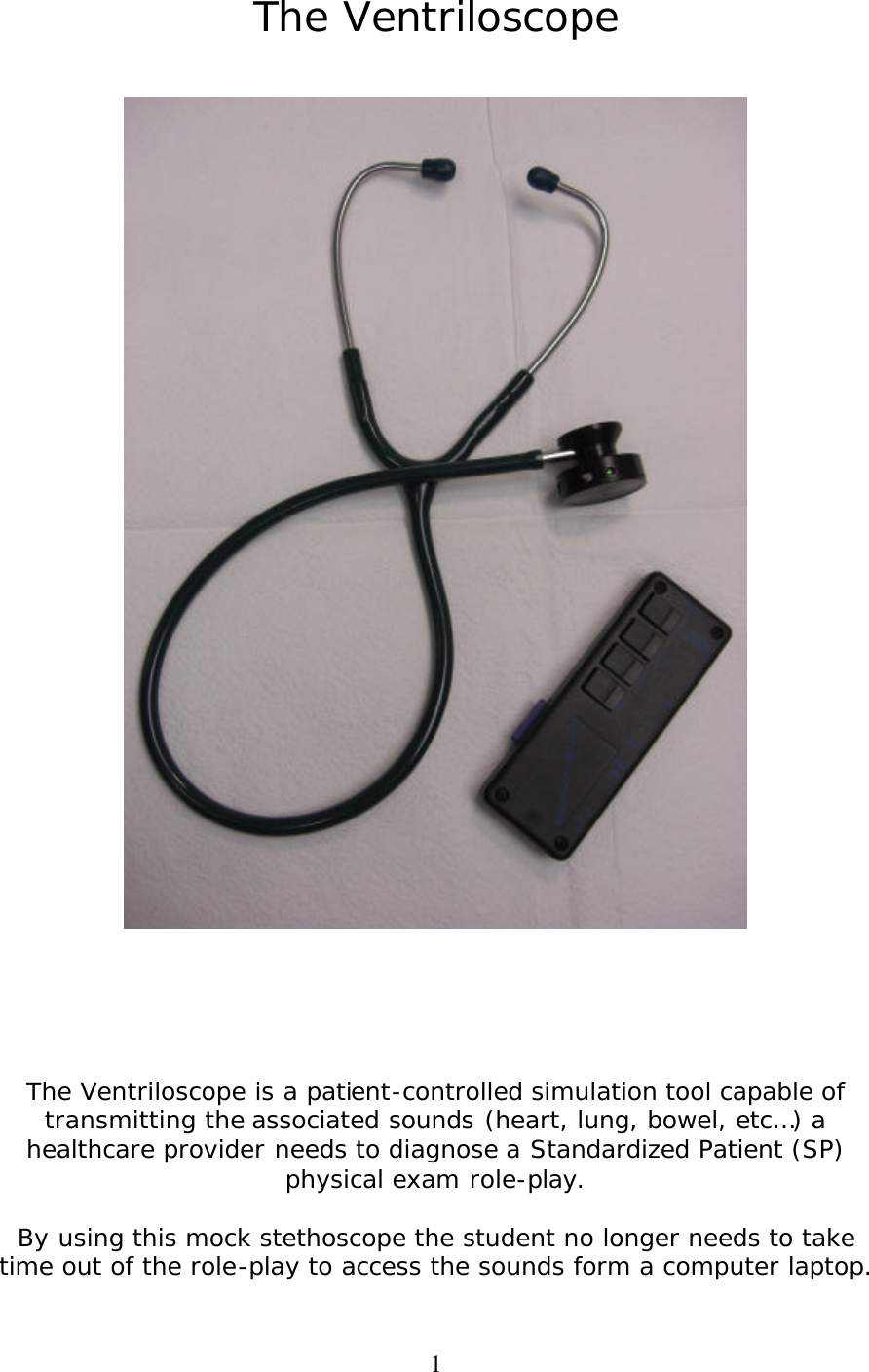 Lecat s Ventriloscope VENT-R Ventriloscope ARX User Manual The ...