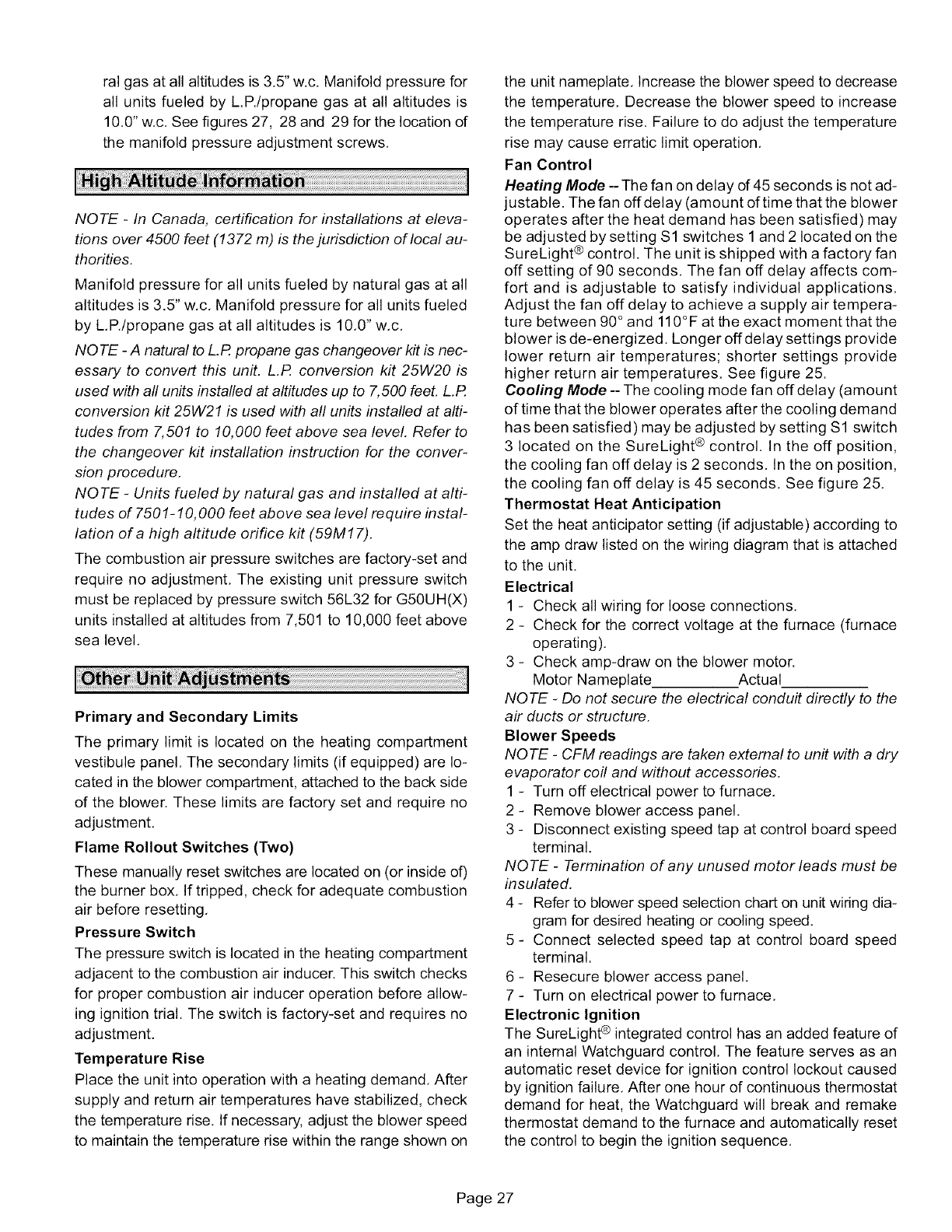 Lennox International Inc G50Uh 24A 045 Users Manual
