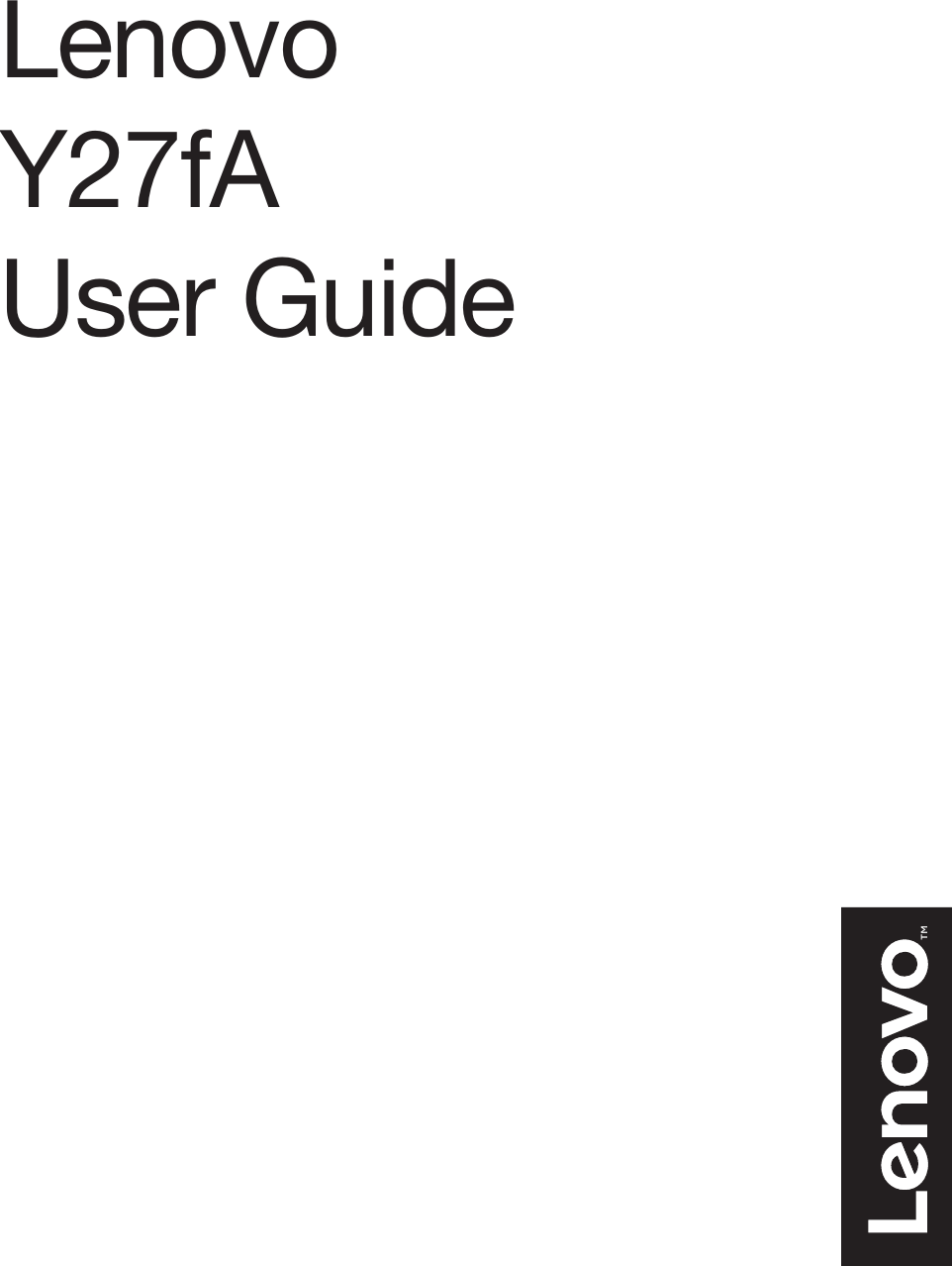 Lenovo Y27F Monitor Ug En V1.0 201604 Y27g Sync ENG User Manual ...