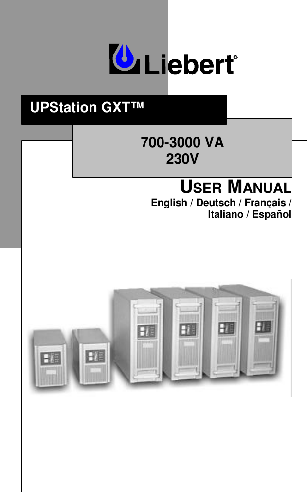 Liebert 700 3000 Va Users Manual GXT 230 En