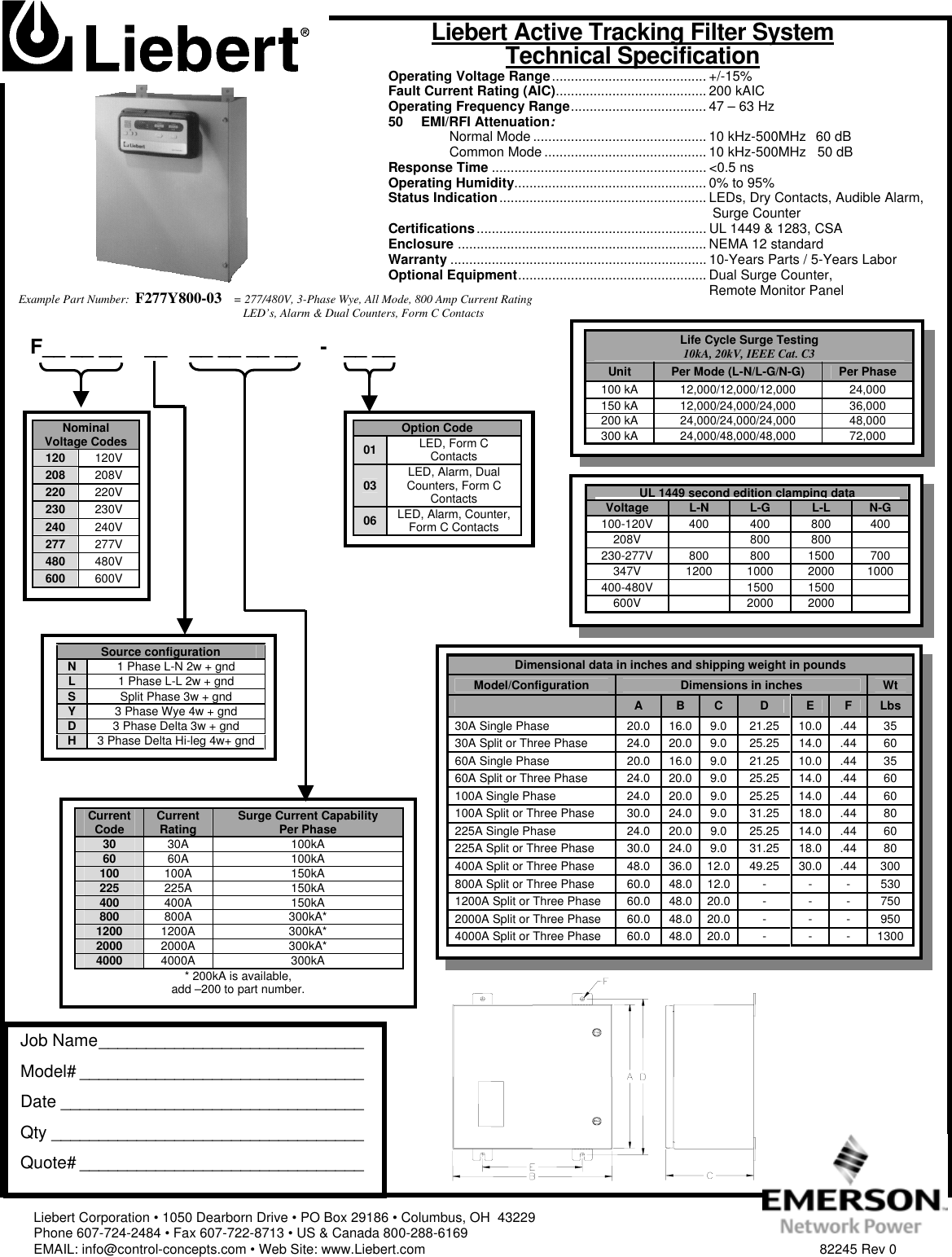 Liebert F277Y800 03 Users Manual