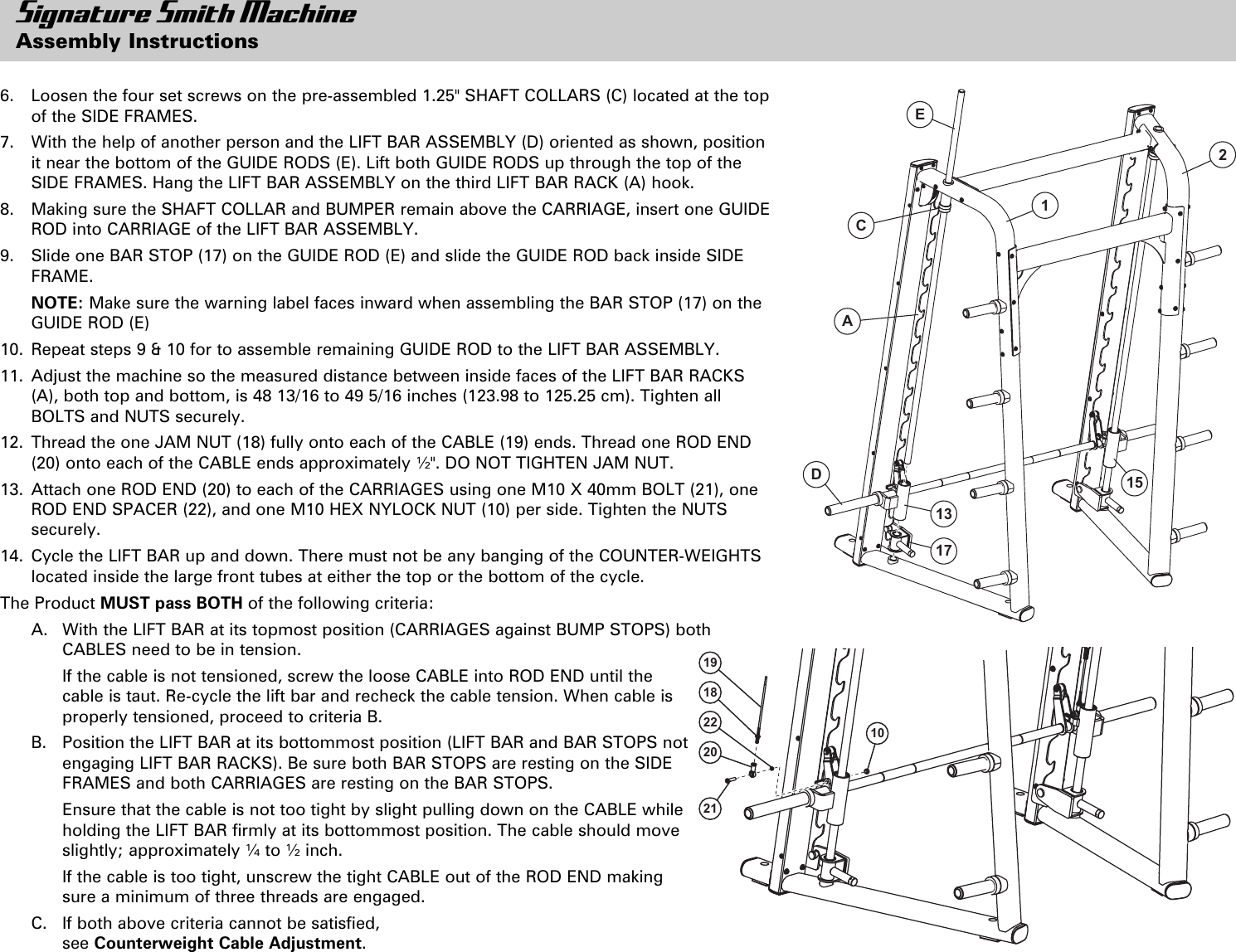 Life Fitness Smith Machine Users Manual SSM_8376701_RevA 1_Owners