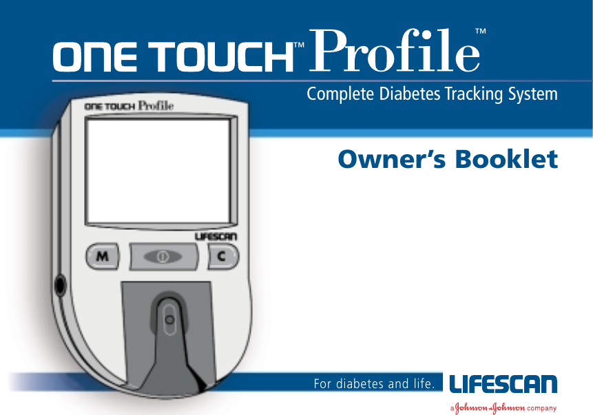 Lifescan Onetouch Profile Blood Glucose Monitor Users Manual OTP Cover Art