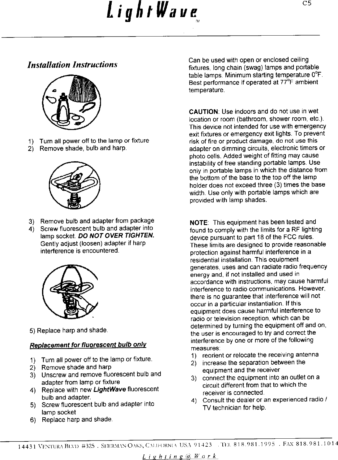 LightWave 8181 Lighting Ballast User Manual 8