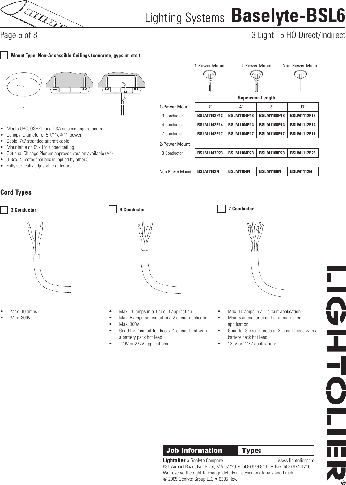 Lightolier Lighting Systems Baselyte Bsl6 Users Manual