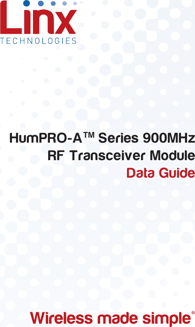 Linx Technologies HUMA-900 HumPRO-A Series High Power Data Transceiver ...
