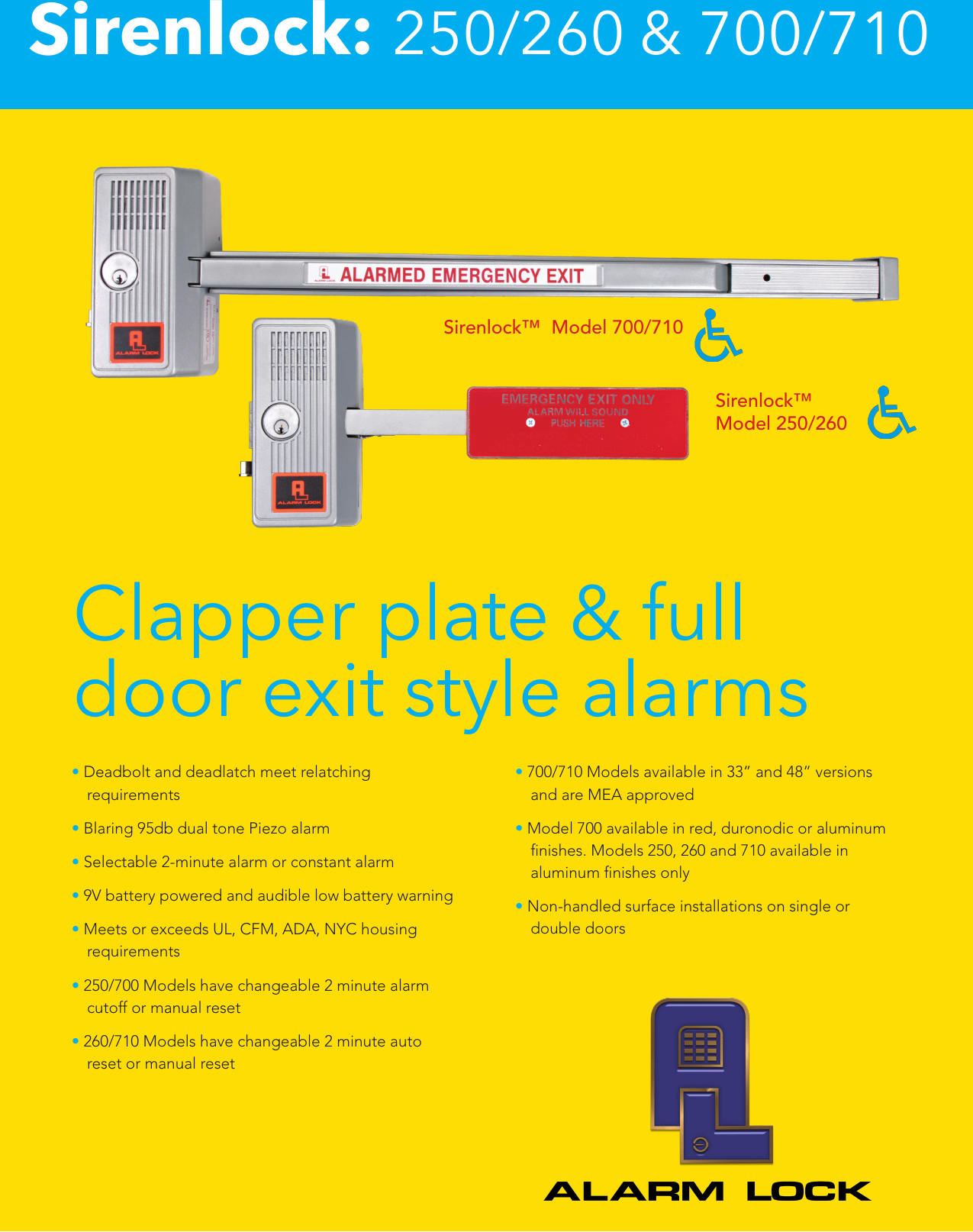 Locks 250/260/700/710 Sirenlock Information Sheet