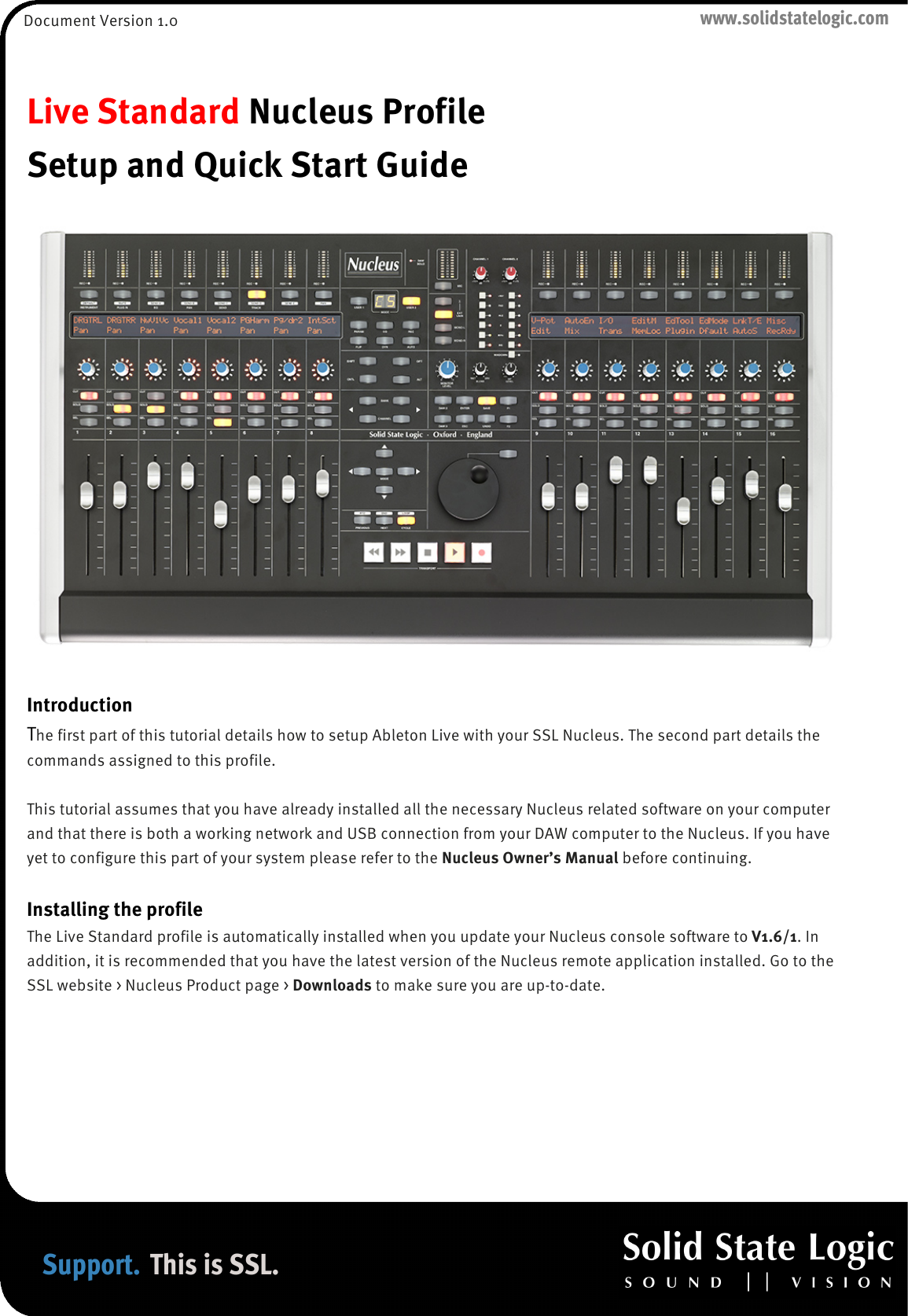 Live Standard Nucleus Profile Setup And Quick Start Guide