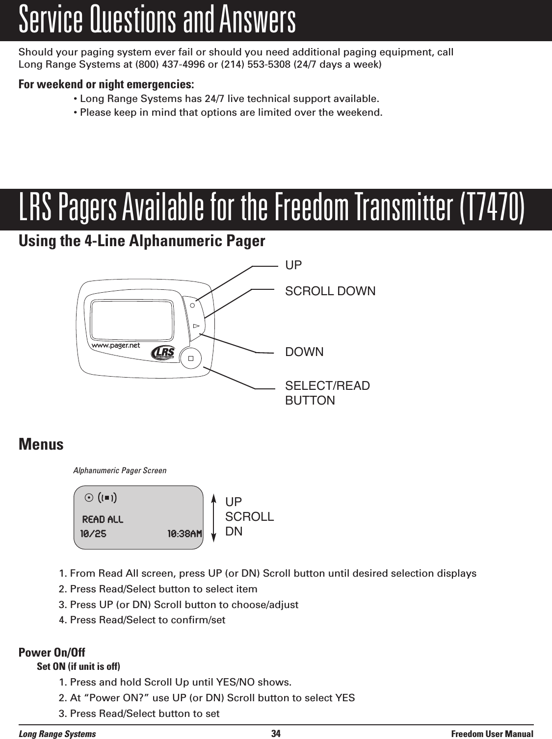 Long Range Systems TX7470 Paging Transmitter for restaurant seating ...