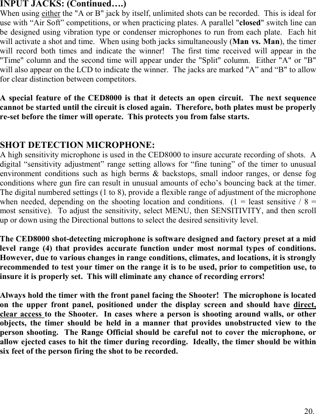 Longmax CED8000 Shooting Timer with RF (Transmitter) User Manual MESSRS