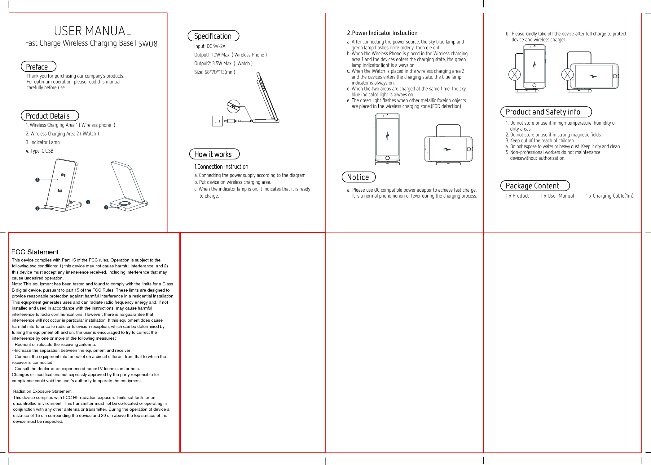 Lontems Technology SW08 Fast Wireless Charger User Manual SW08S 20191021