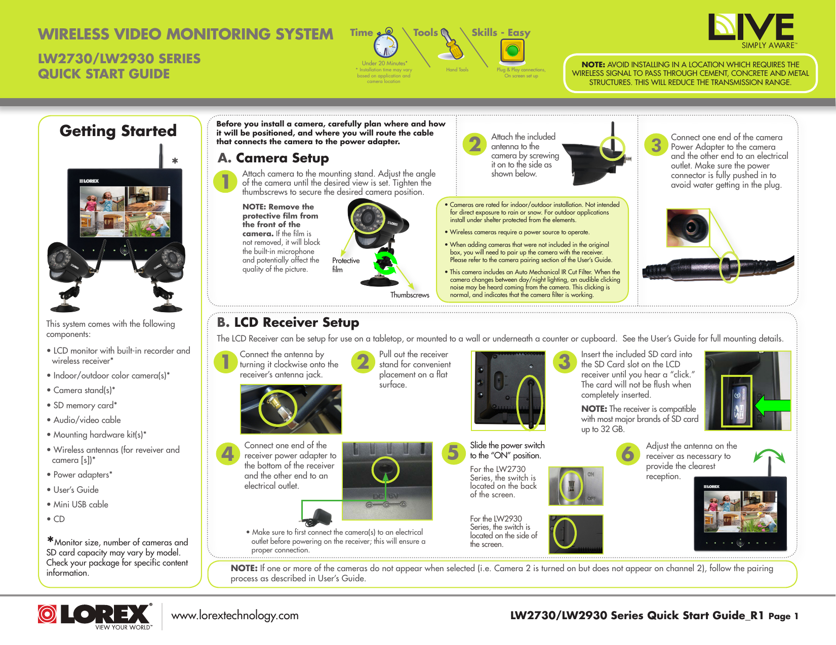 Lorex Home Video Security System With Wireless Cameras Quick Start ...