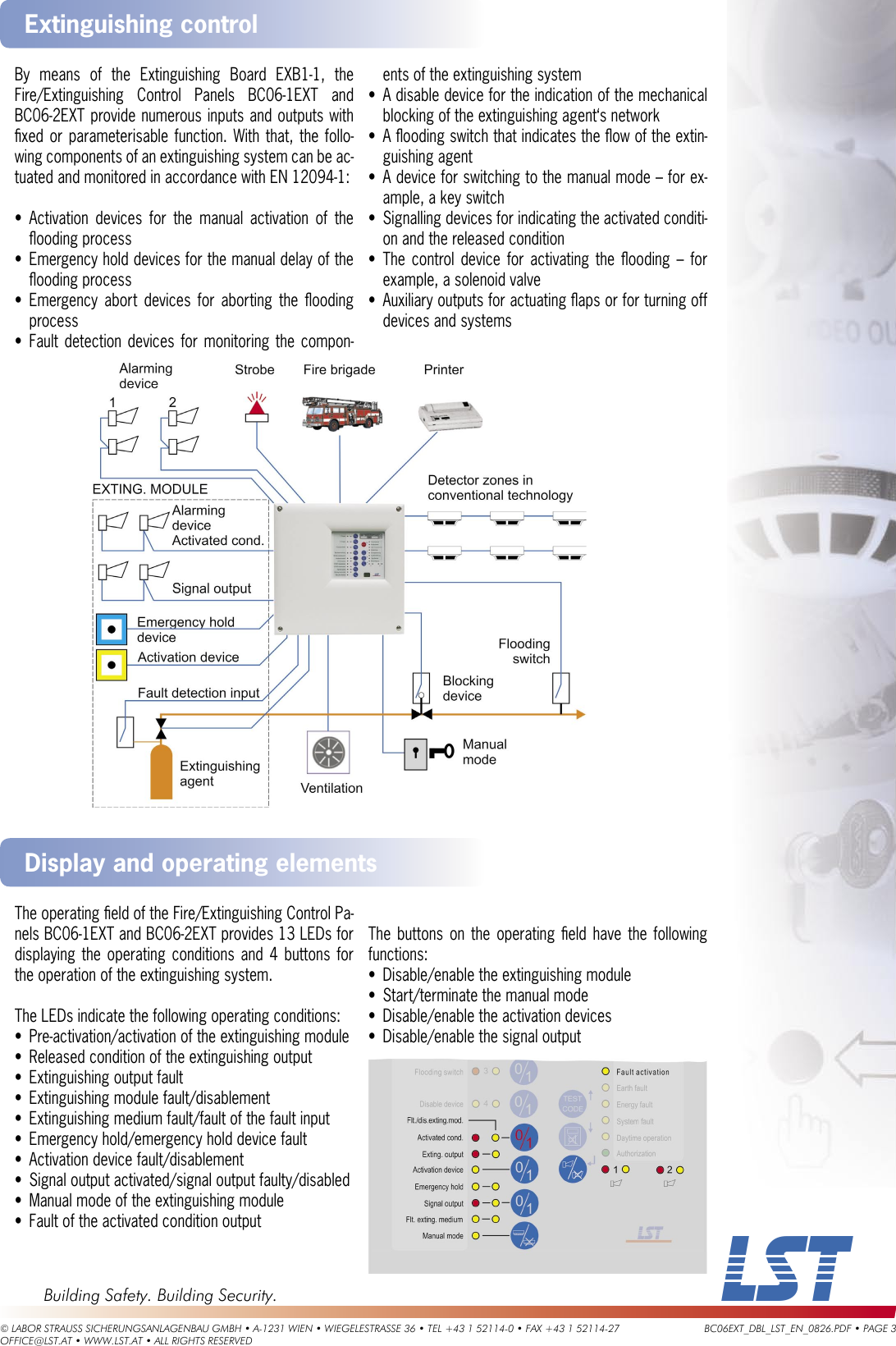 Lst Extinguishing Control Panel Bc06 1Ext Users Manual Datenblätter