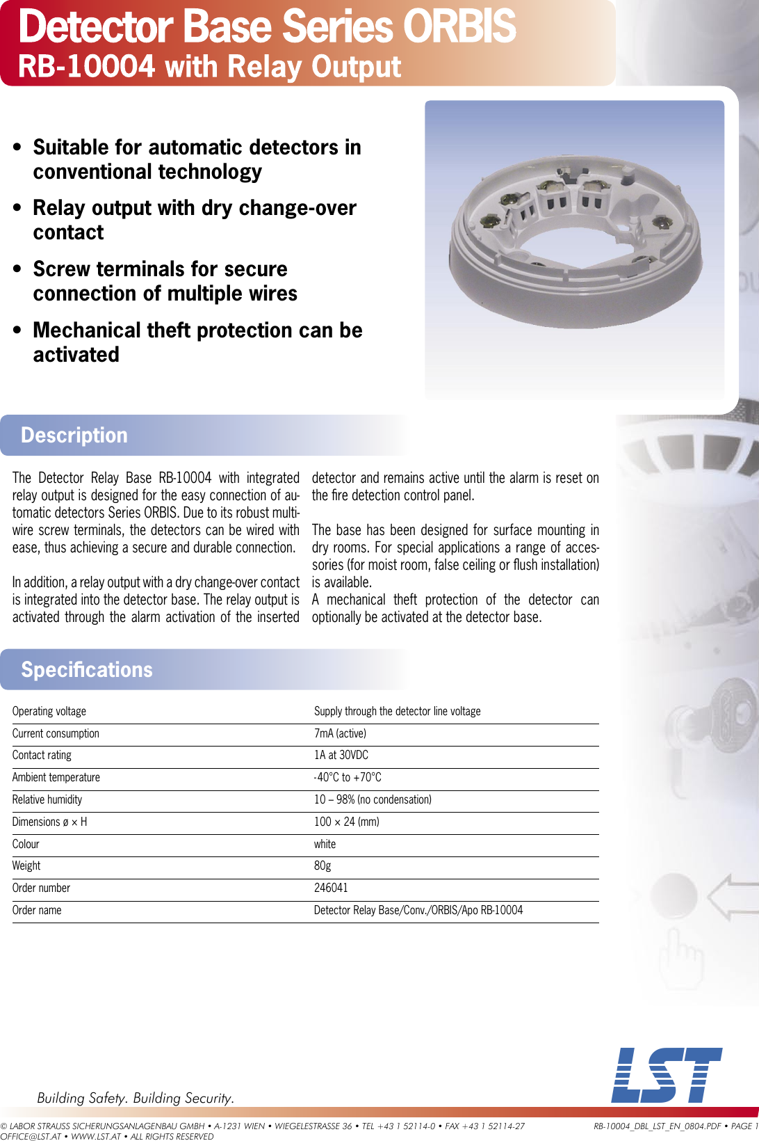Lst Orbis Rb 10004 Users Manual Datenblätter