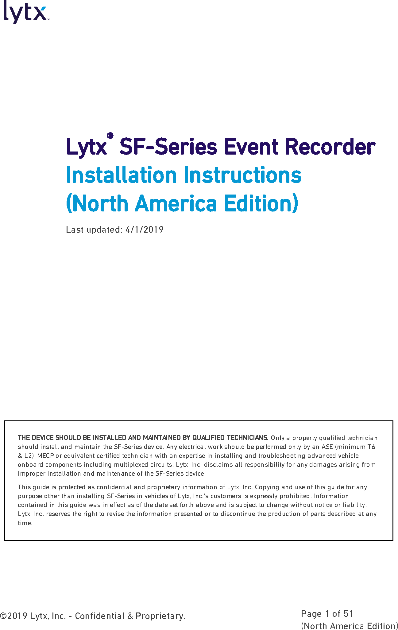 Lytx UN1DK-D BATTERY POWERED EVENT RECORDER PLACED ON THE VEHICLE ...