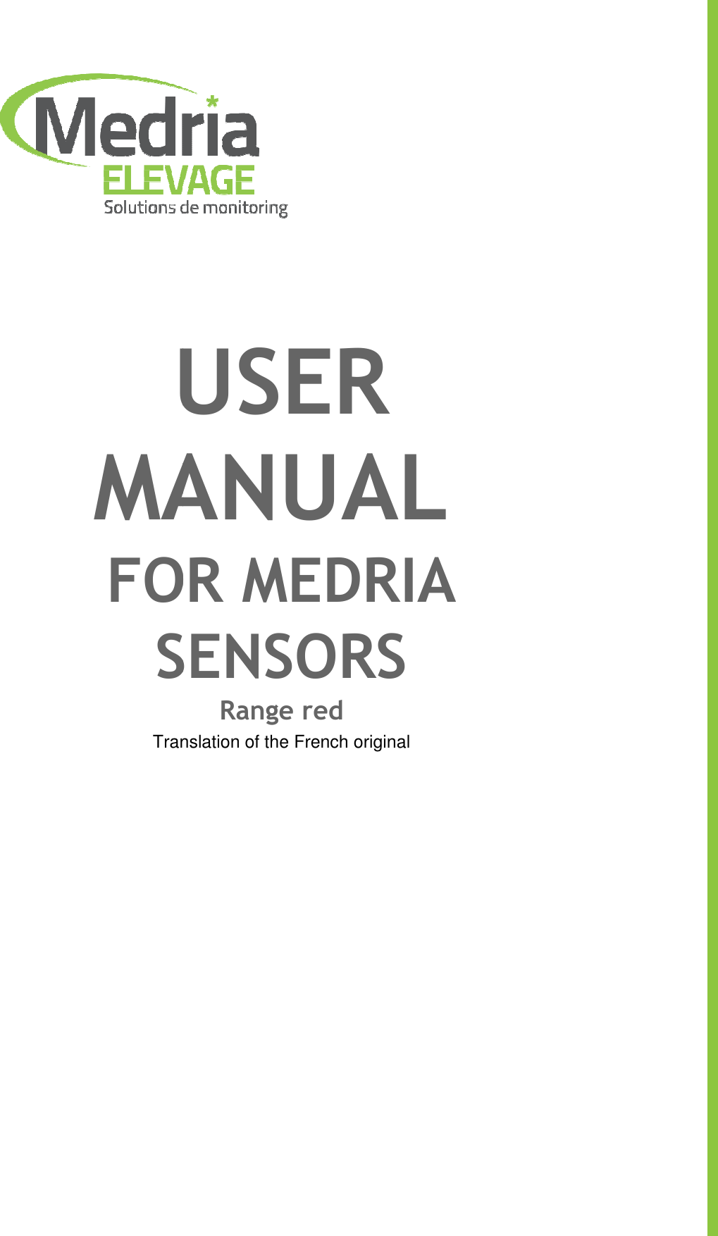MEDRIA 2X000184 vaginal thermometer to detect calving User Manual