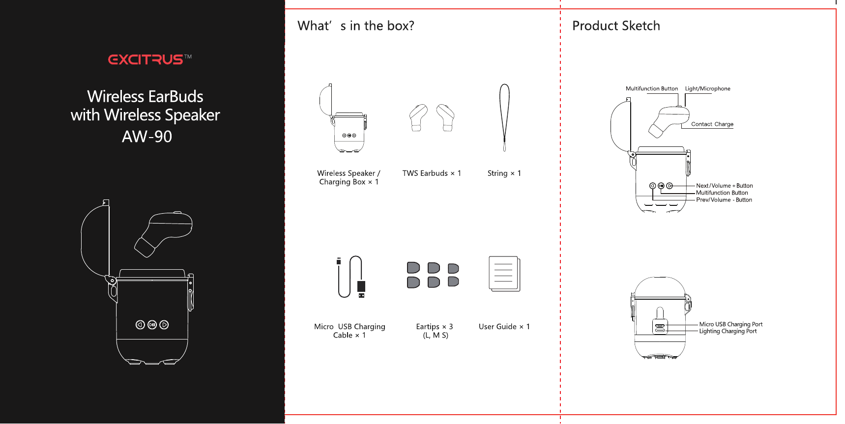 MODO Innovation Technology AW-90 WIRELESS EARBUDS WITH WIRELESS SPEAKER ...