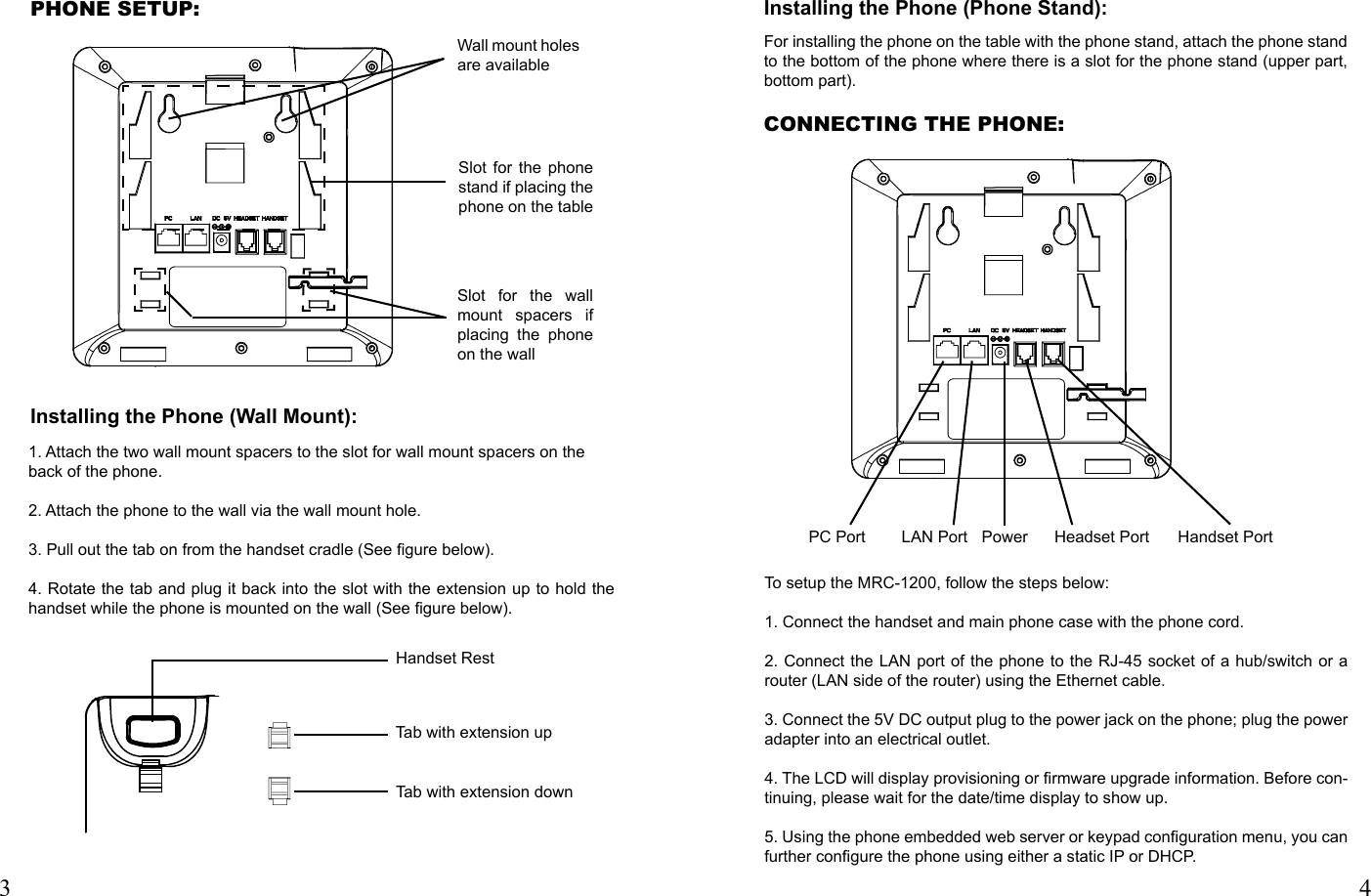 MRC Networks MRC-1200 IP PHONE-INTERCOM User Manual 1