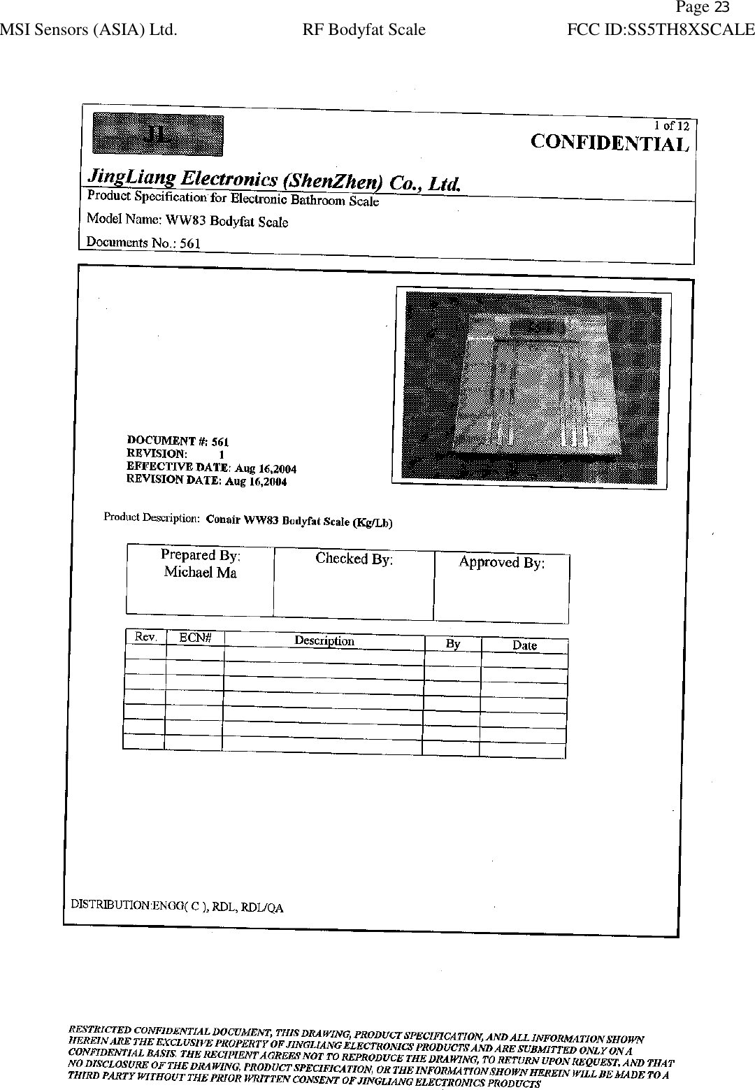 MSI Sensors TH8XSCALE LOW POWER COMMUNICATION DEVICE TRANSMITTER User ...