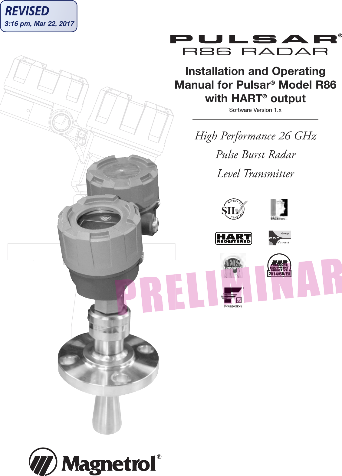 Magnetrol R86 Pulsar radar R86 26 GHz User Manual Layout 1