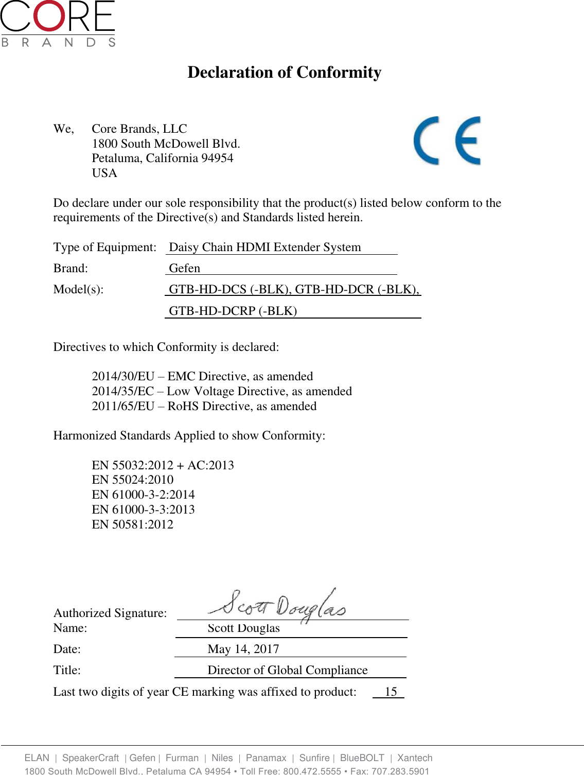 Declaration Of Conformity Gefen Gtb Hd Dcs Dcr Dcrp Manual Declaration_of_Conformity_Gefen_GTB ...