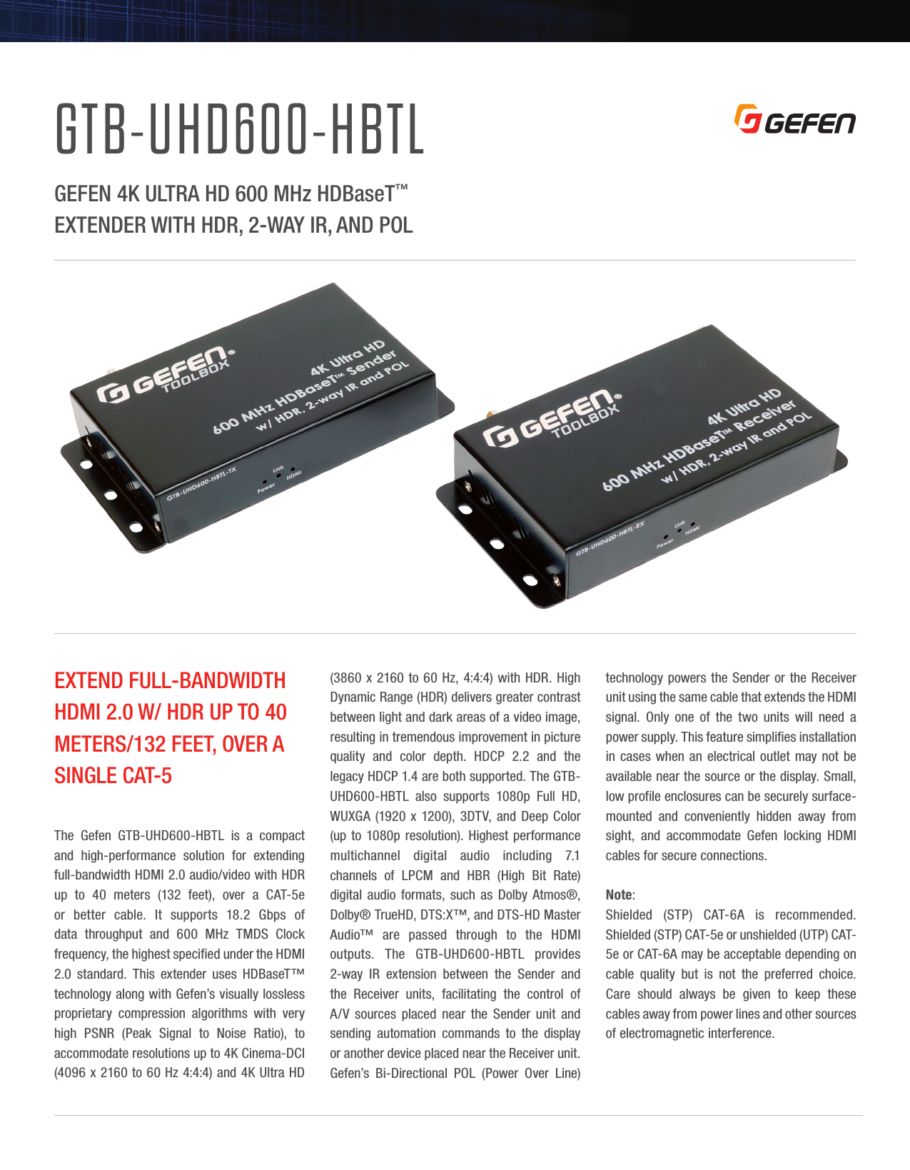 Pdf Gtb Uhd600 Hbtl Datasheet User Manual