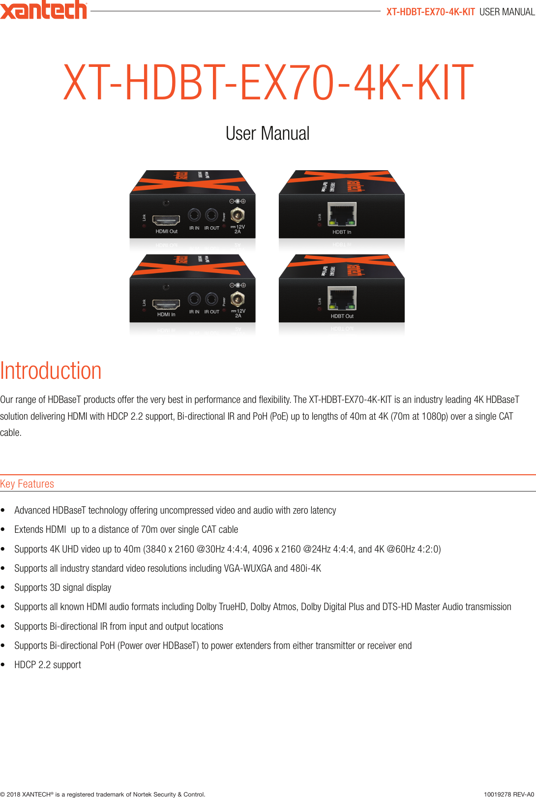 Pdf XT HDBT EX70 4K KIT Manual
